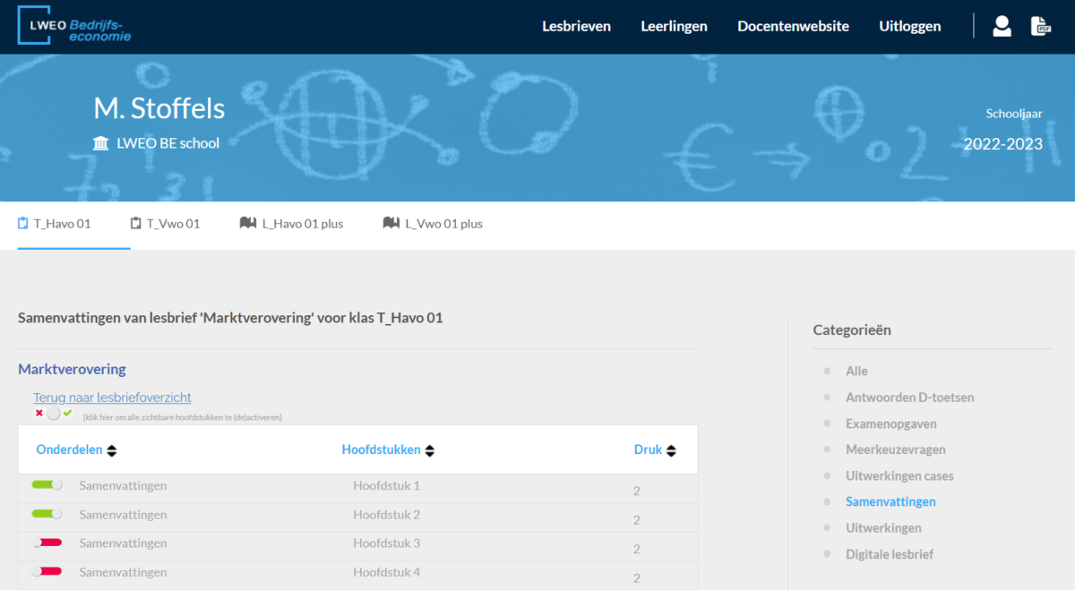 Lesmethode Bedrijfseconomie - LWEO